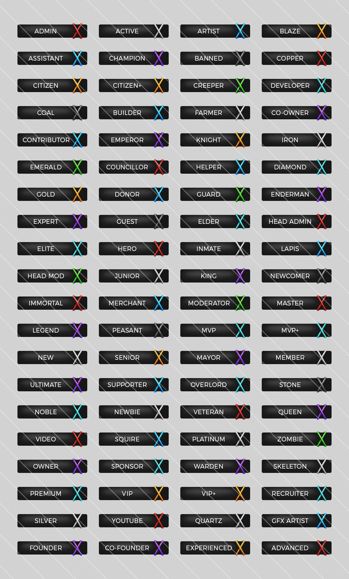 Forum Rank Image Packs – Woodpunch's Graphics Shop