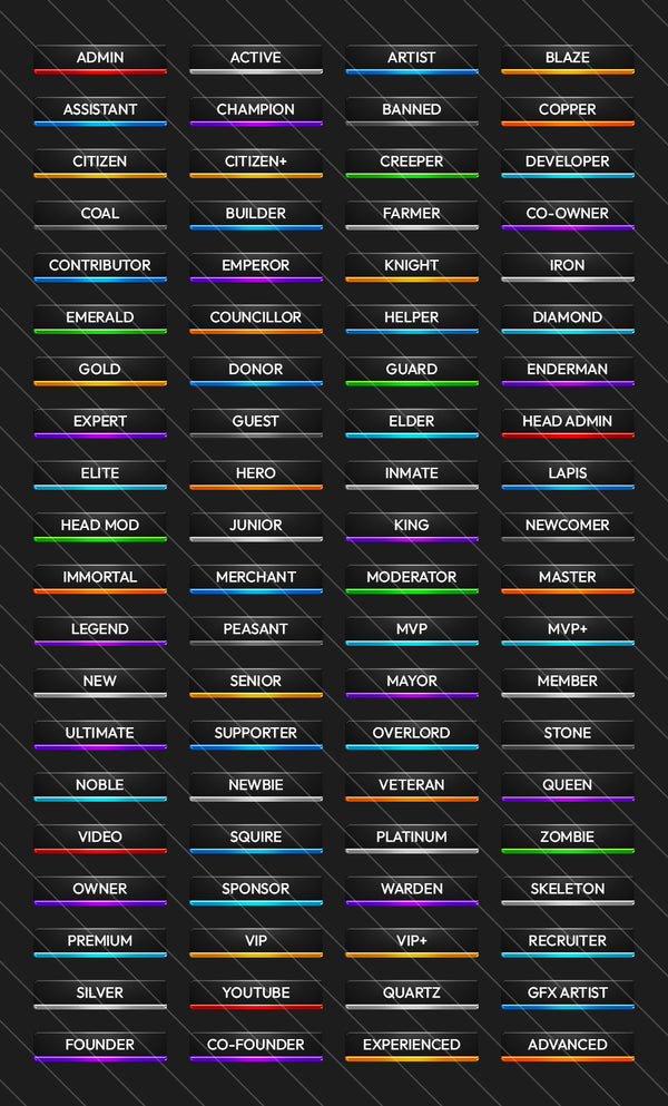 80 Sleek Forum Rank Banners – Woodpunch's Graphics Shop