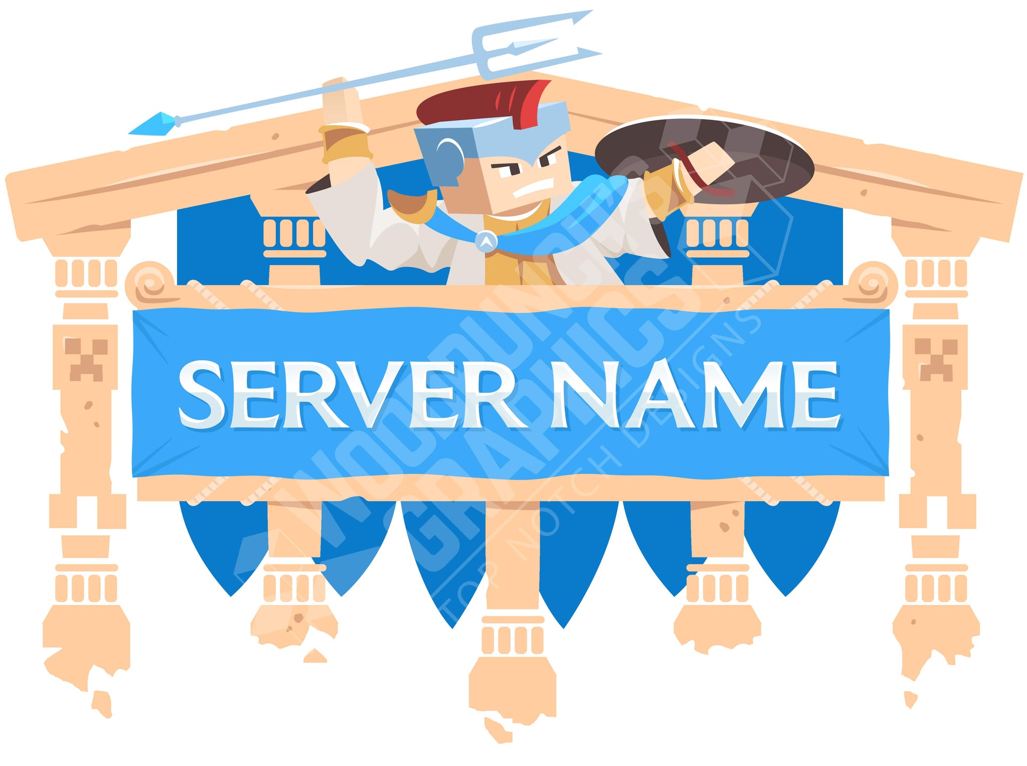 Warrior Minecraft Server Logo – Woodpunch's Graphics Shop