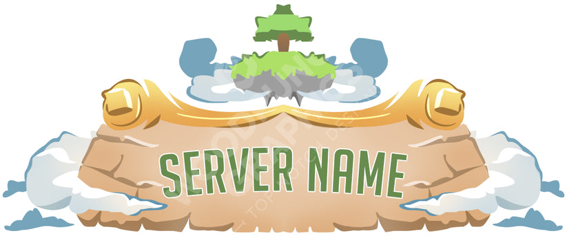 Skyblock Minecraft Server Logo Template – Woodpunch's Graphics Shop