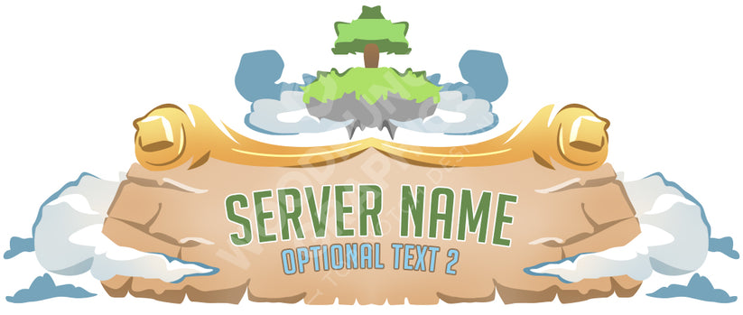 Skyblock Minecraft Server Logo Template – Woodpunch's Graphics Shop